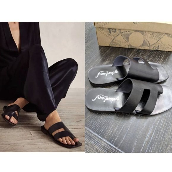 Free People | Shoes | Nwt Free People Lander Squaretoe Leather Sandal ...